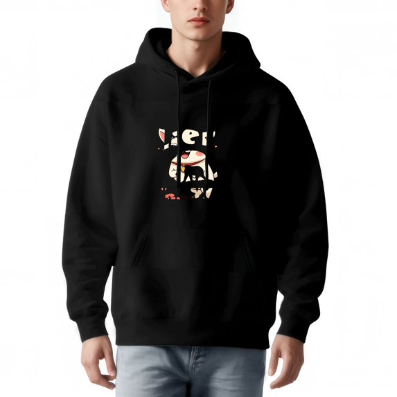 Men's Loose Fit Hoodie with Colorful ' LION HAYA ' Graphic Stylized ...