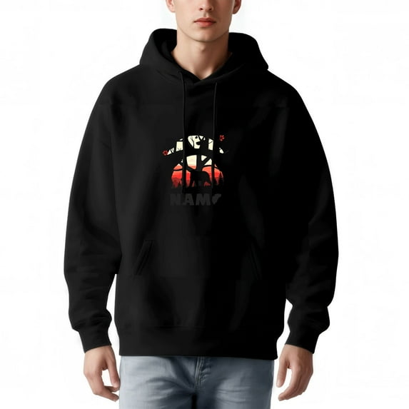Men's Loose Fit Hoodie with Front Pocket Long Sleeve Pullover Sweatshirt featuring ' IN THE ...