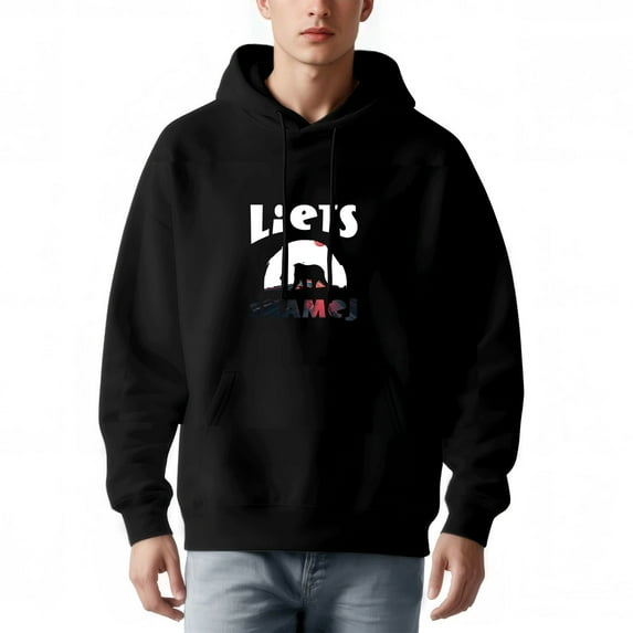 Men's Loose Fit Hoodie with Pockets - Bold ' Liets ' Graphic Bear ...