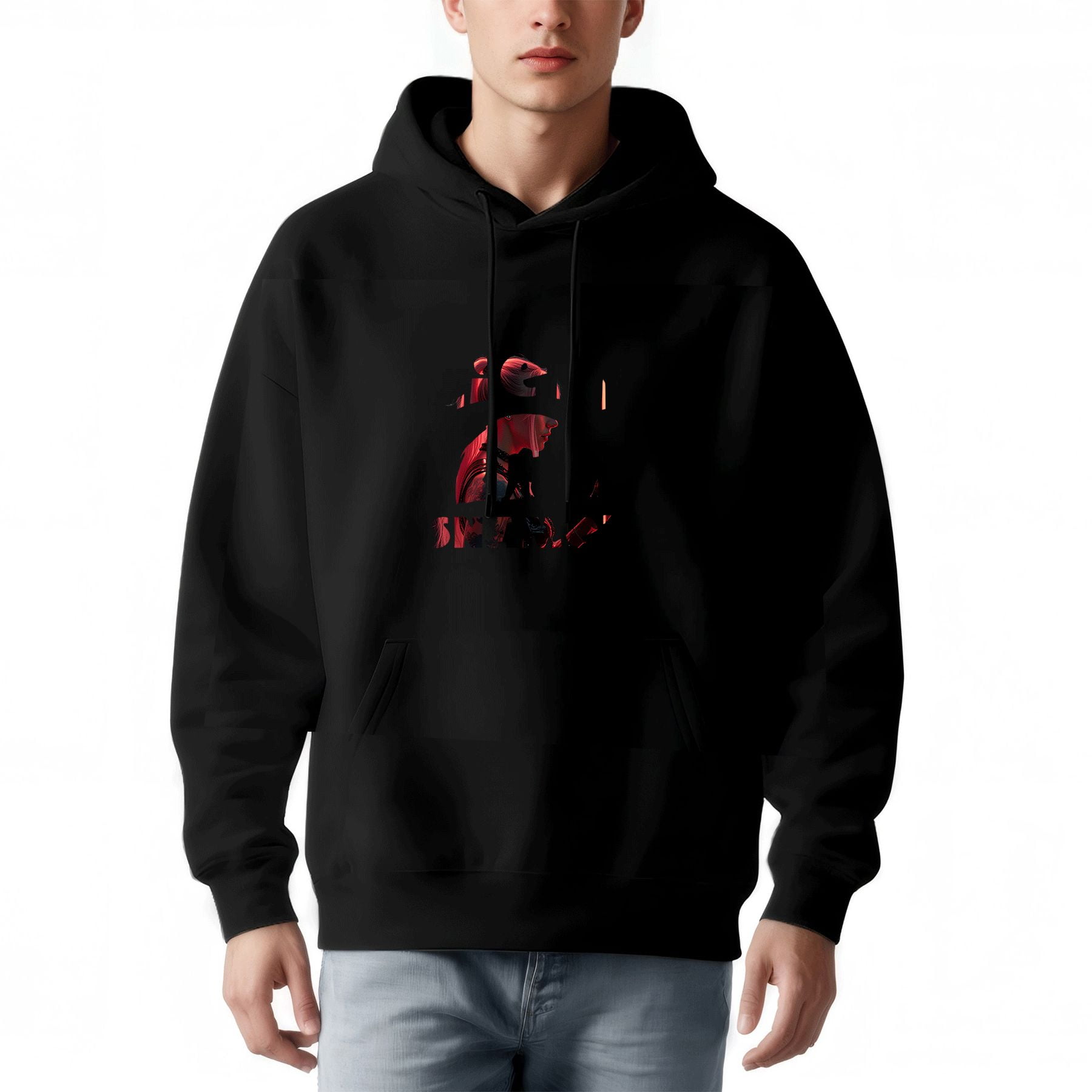 Men's Loose Fit Hoodie with Pockets Long Sleeve Pullover Sweatshirt ...