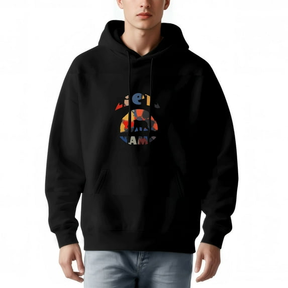 Men's Loose Fit Long Sleeve Hoodie with Front Pocket Colorful Abstract ...