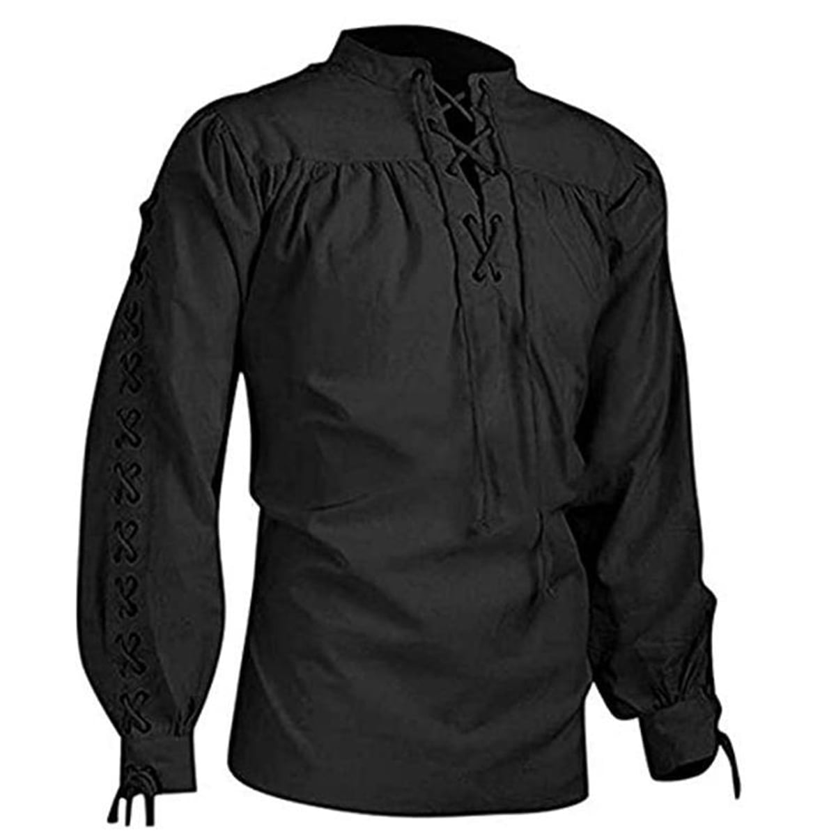 Men's Loose Linen Medieval Gothic Renaissance Shirt Long Sleeve Viking ...