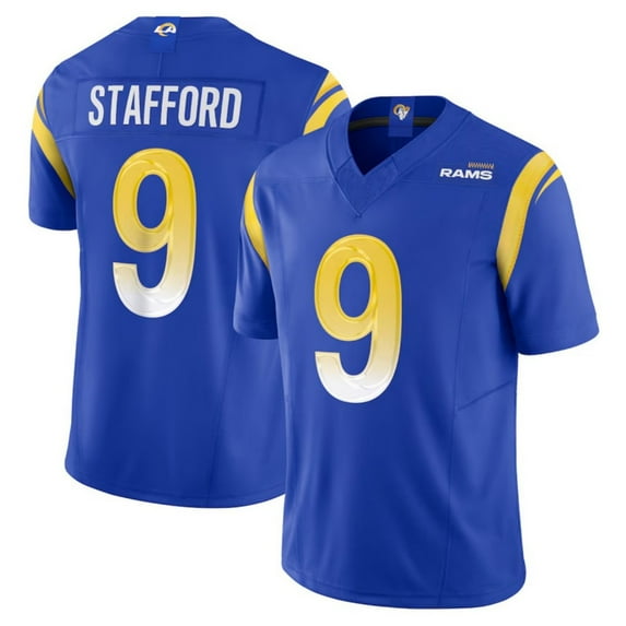 Men's Los_Angeles 1 Player Short-Sleeved Tops Stafford 9-Royal ...