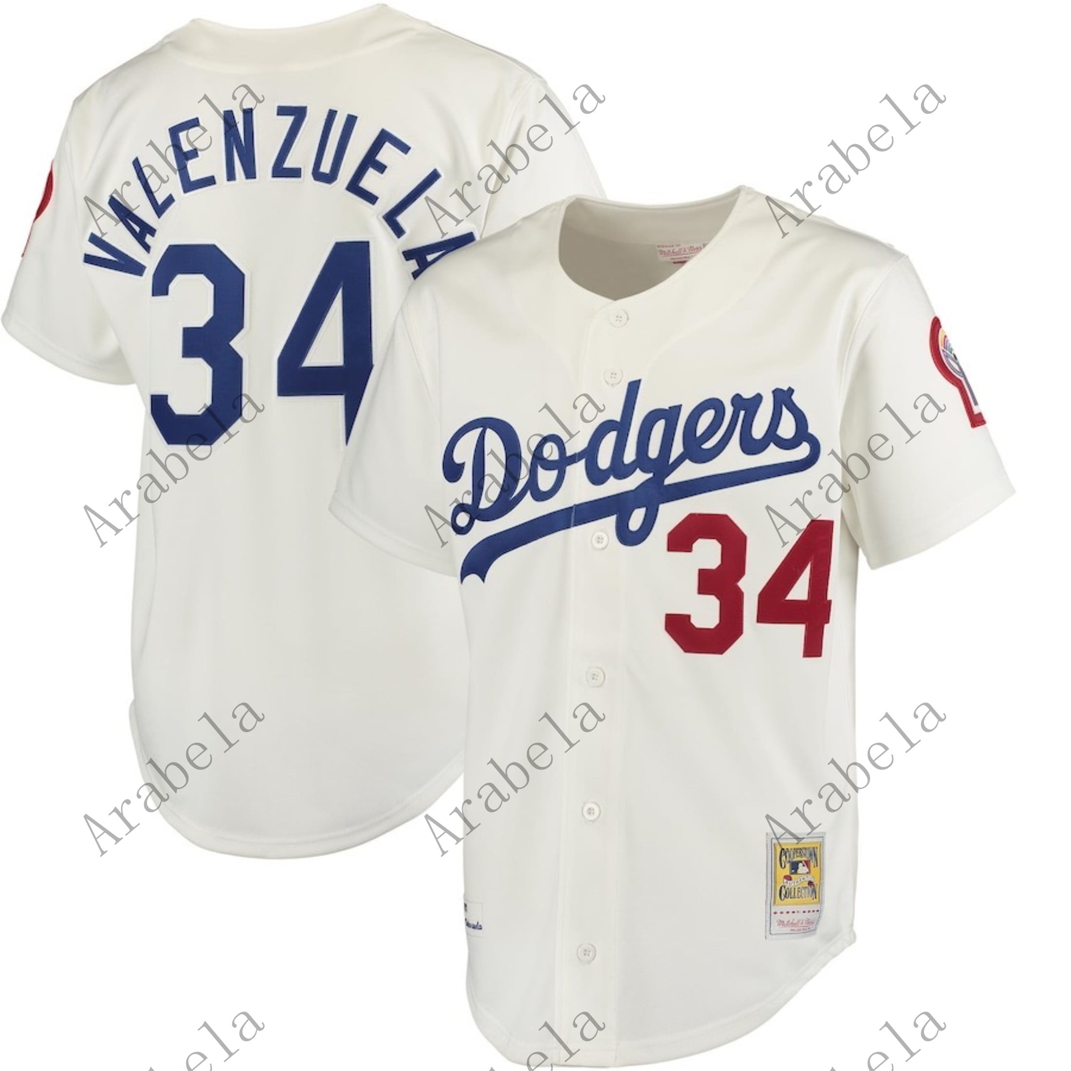 Men's Los_Angeles_Dod_ger_s #34 Fernando Valenzuela White Home 2024 ...
