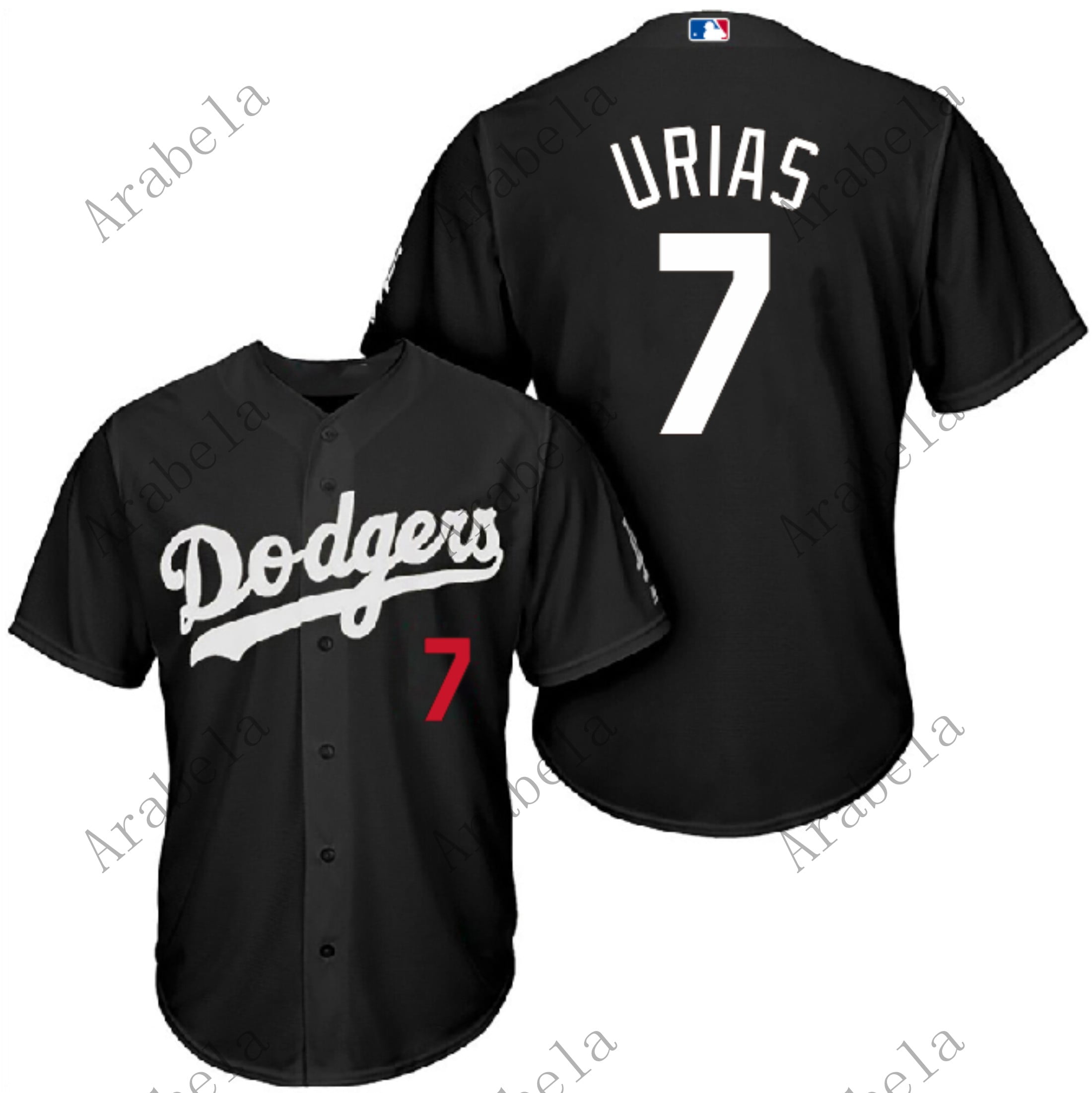 Men's Los_Angeles_Dod_ger_s #7 Julio_Urias With Black/Red Number Pl_ay ...