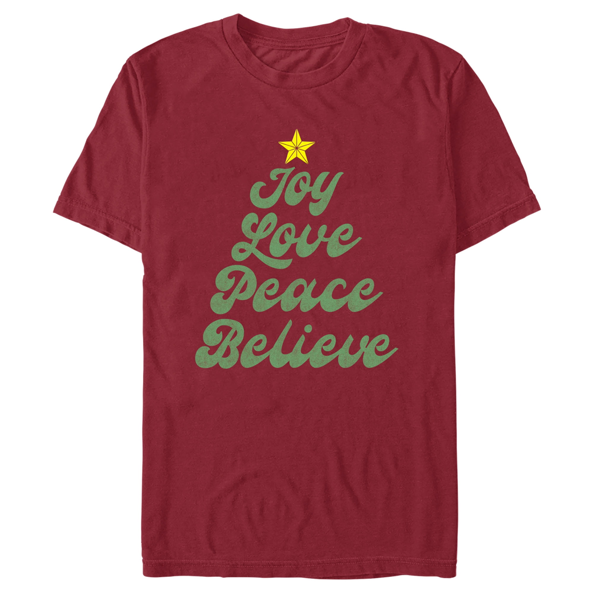 Men's Lost Gods Distressed Joy Love Peace Believe Tree Graphic Tee ...