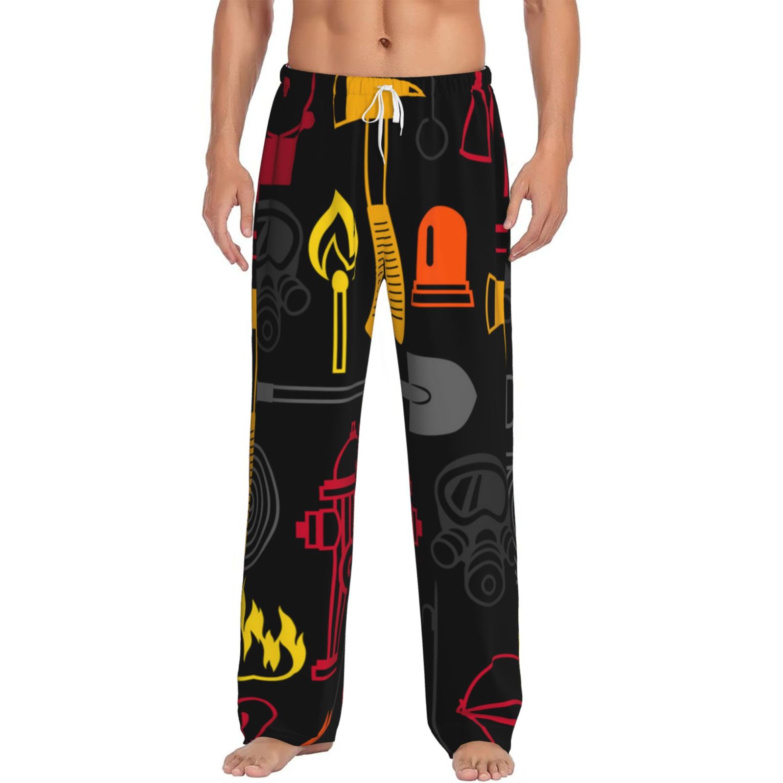 Men's Lounge Pajama Pants Bottoms Casual Loungewear, Firefighting Items ...