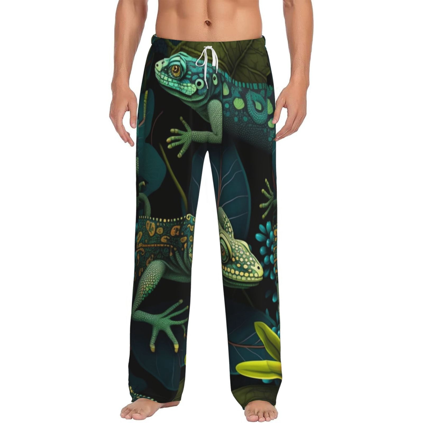 Men's Lounge Pajama Pants Bottoms Casual Loungewear, Lizards Lizard Art ...
