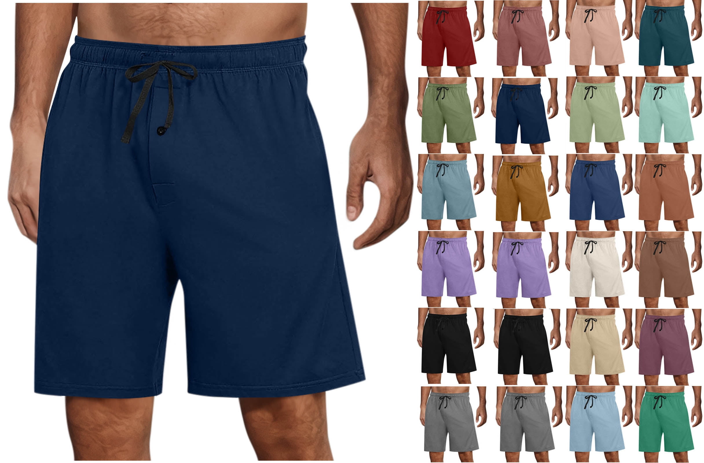 Men’s Lounge Shorts with Drawstring Elastic Waist Soft Lightweight ...