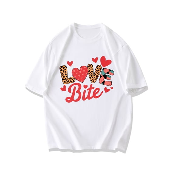 Men’s Love Bite Leopard Print Heart Pattern T Shirt Black Casual Wear ...