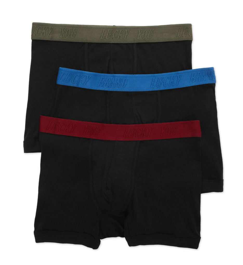 Men's Lucky 241PB32 Cotton Viscose Blend Boxer Briefs - 3 Pack (Jet ...