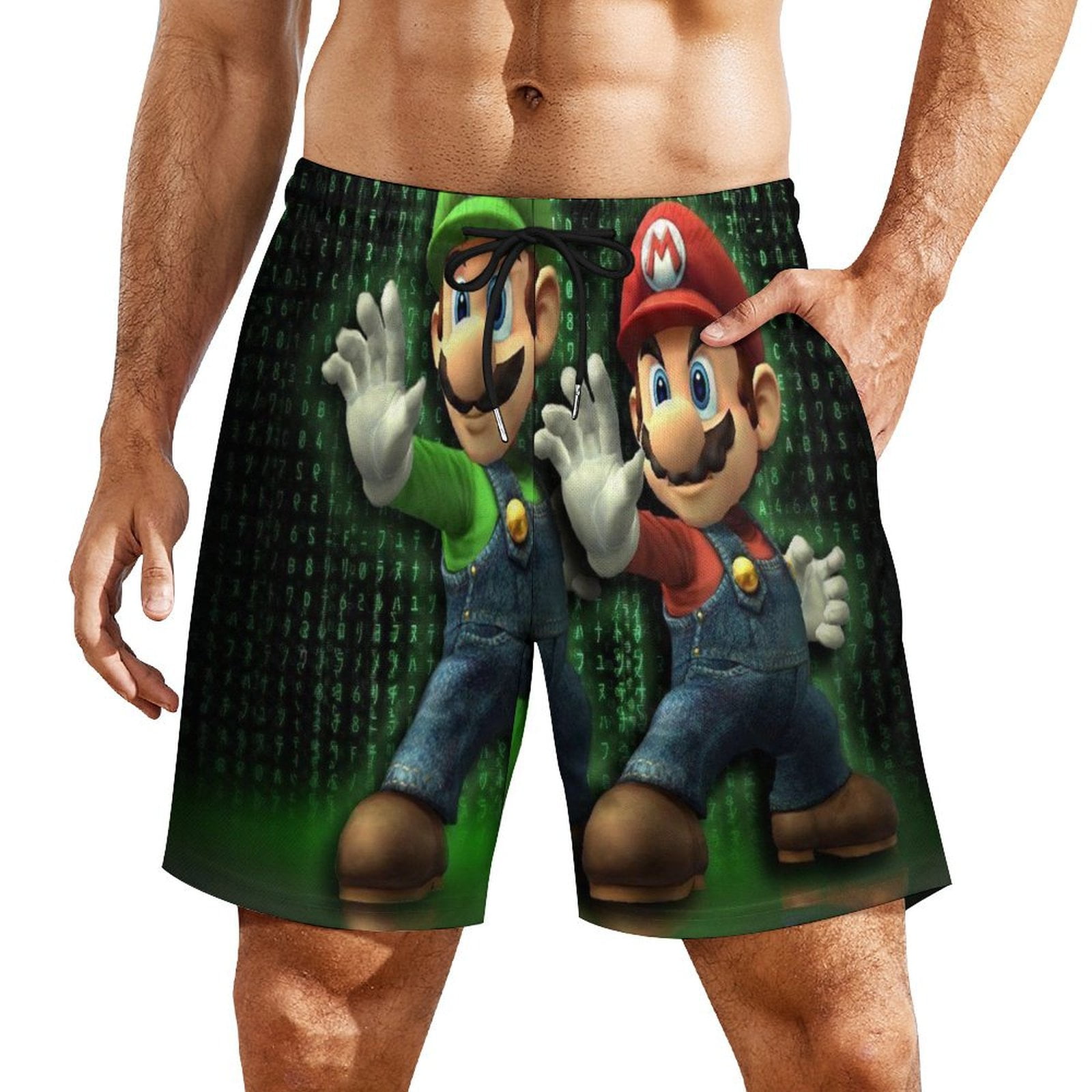 Men's Luigui Mansion Beach Shorts With Compression Liner Swim Trunks ...