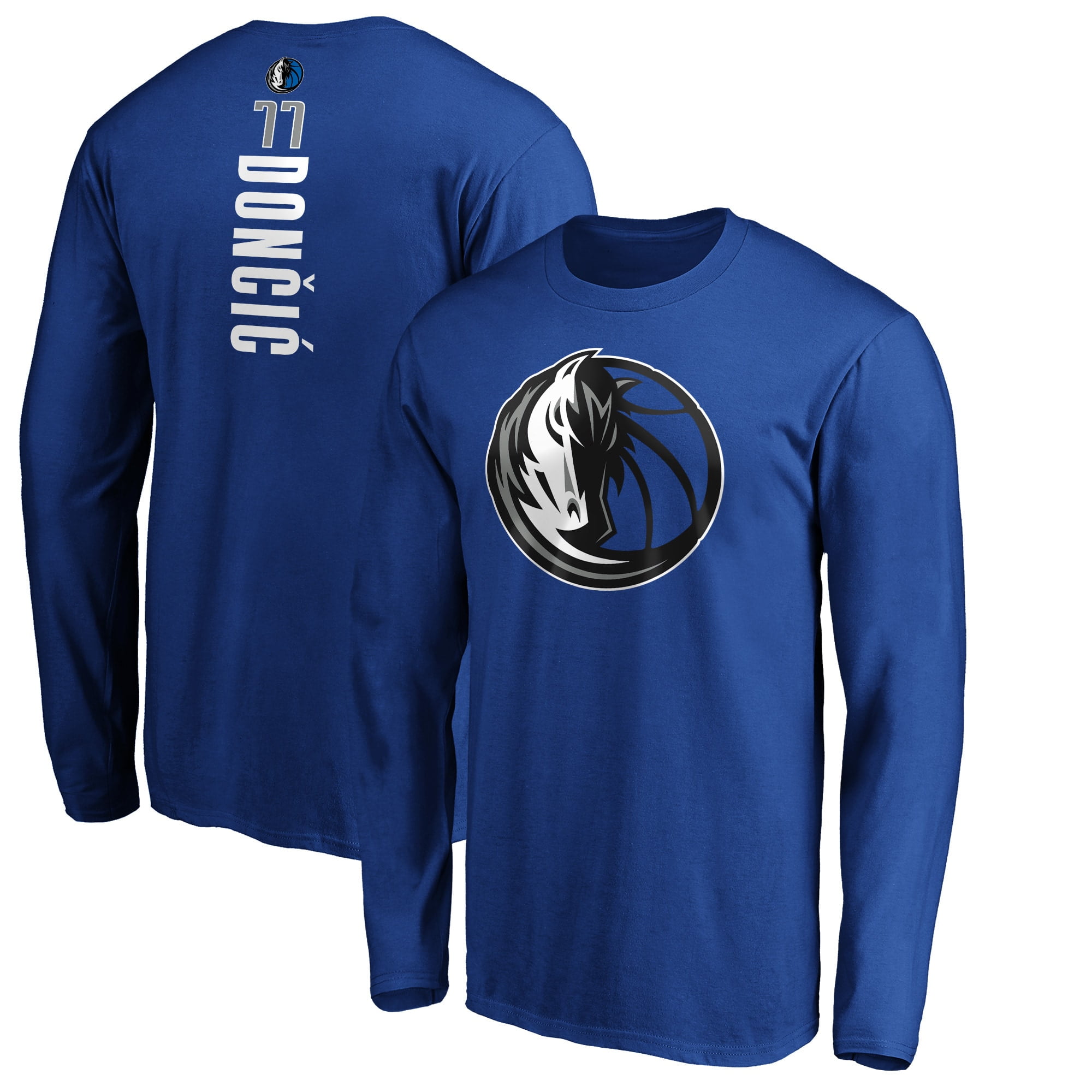 Men's Luka Doncic Royal Dallas Mavericks Playmaker Name & Number Long Sleeve T-Shirt - Walmart.com