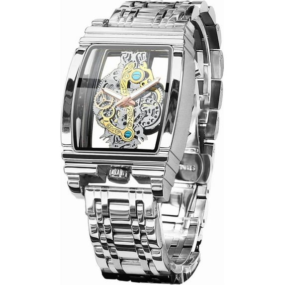 Men's Luxury Hollow Skeleton Watch Retro Gorgeous Gear Carving Design ...