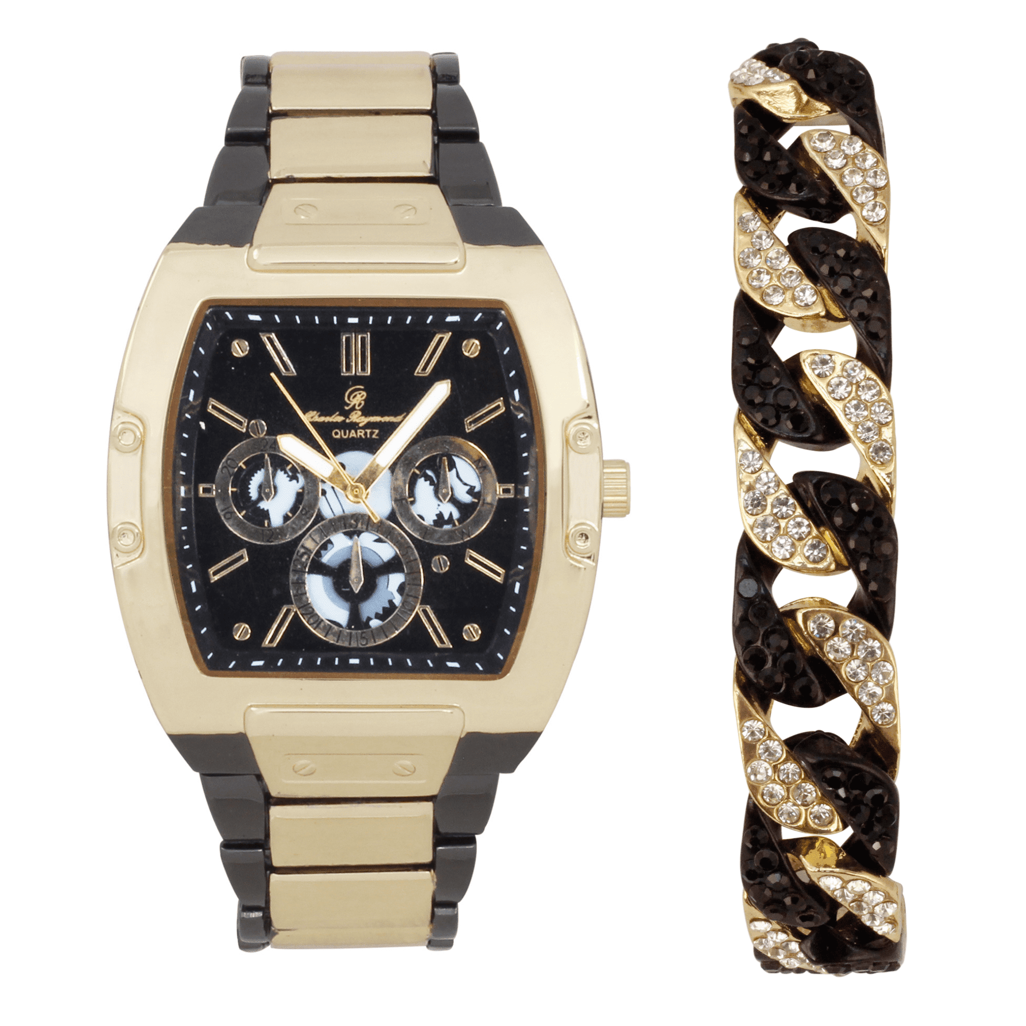 Men's Luxury Iced Out Crystals Diamond Watch with Unique Tonneau Shape ...