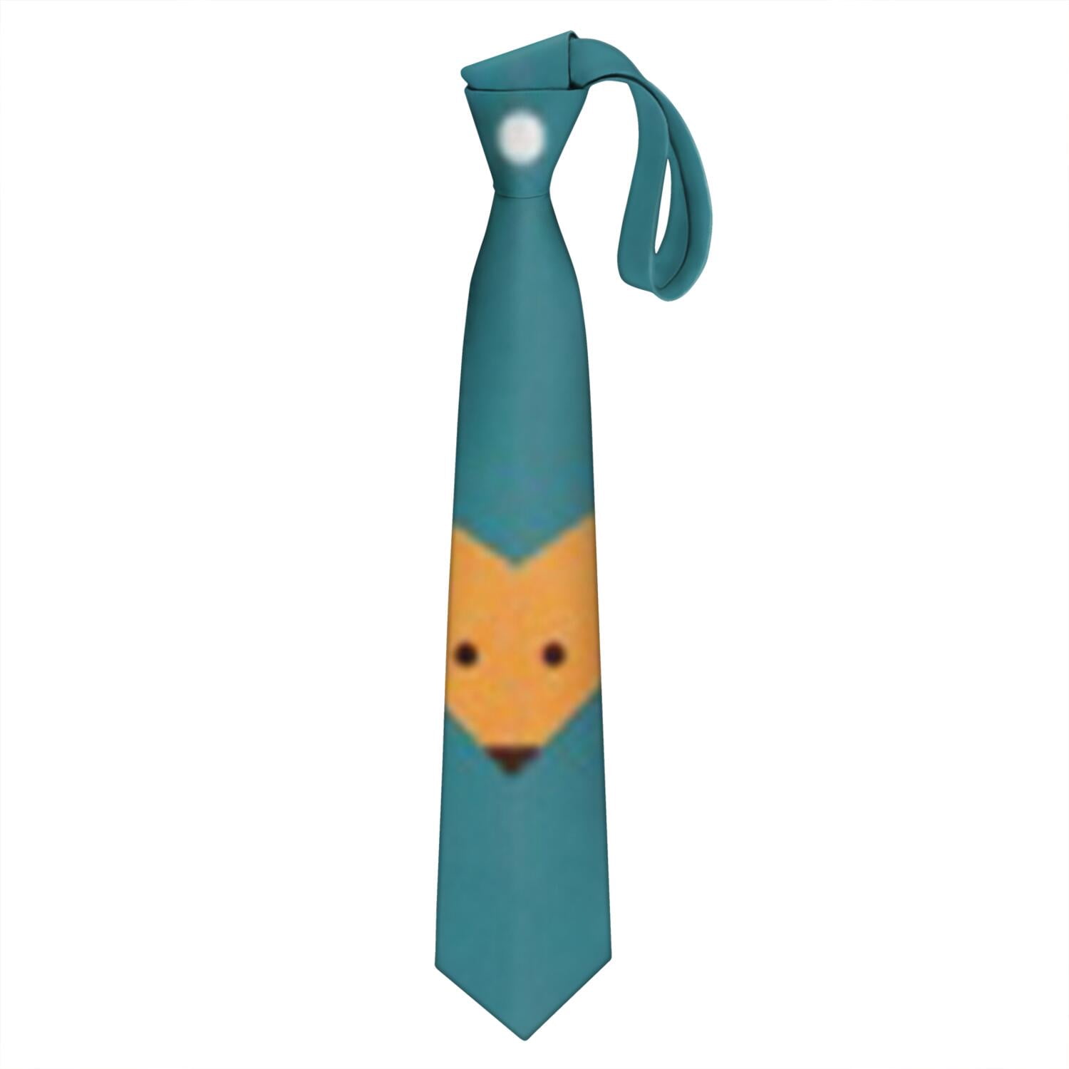 Men's Luxury Satin Necktie with Cute Fox & Tree Night Sky Design ...