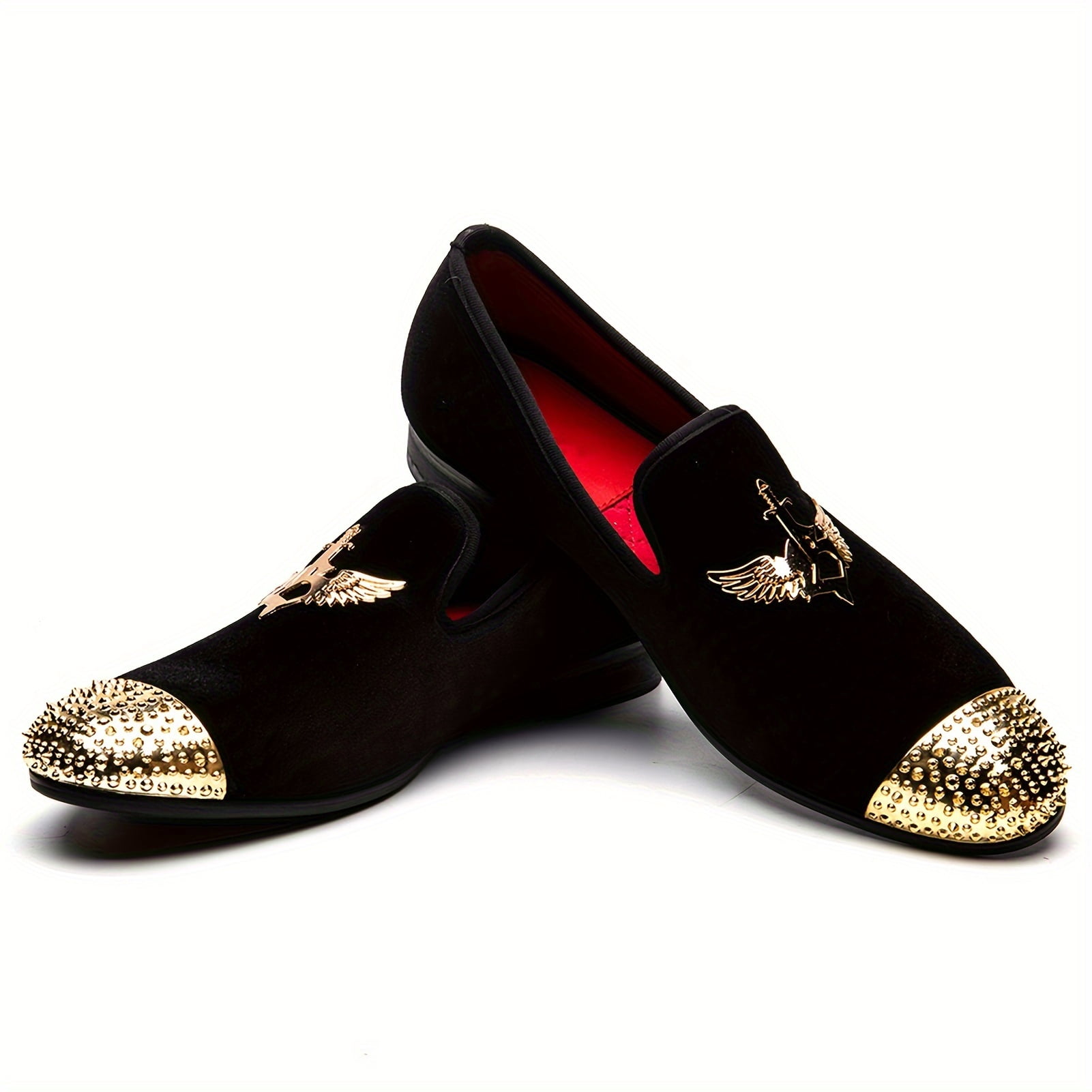 Men’s Luxury Velvet Dress Loafers, Lightweight Slip-On Wedding Shoes ...