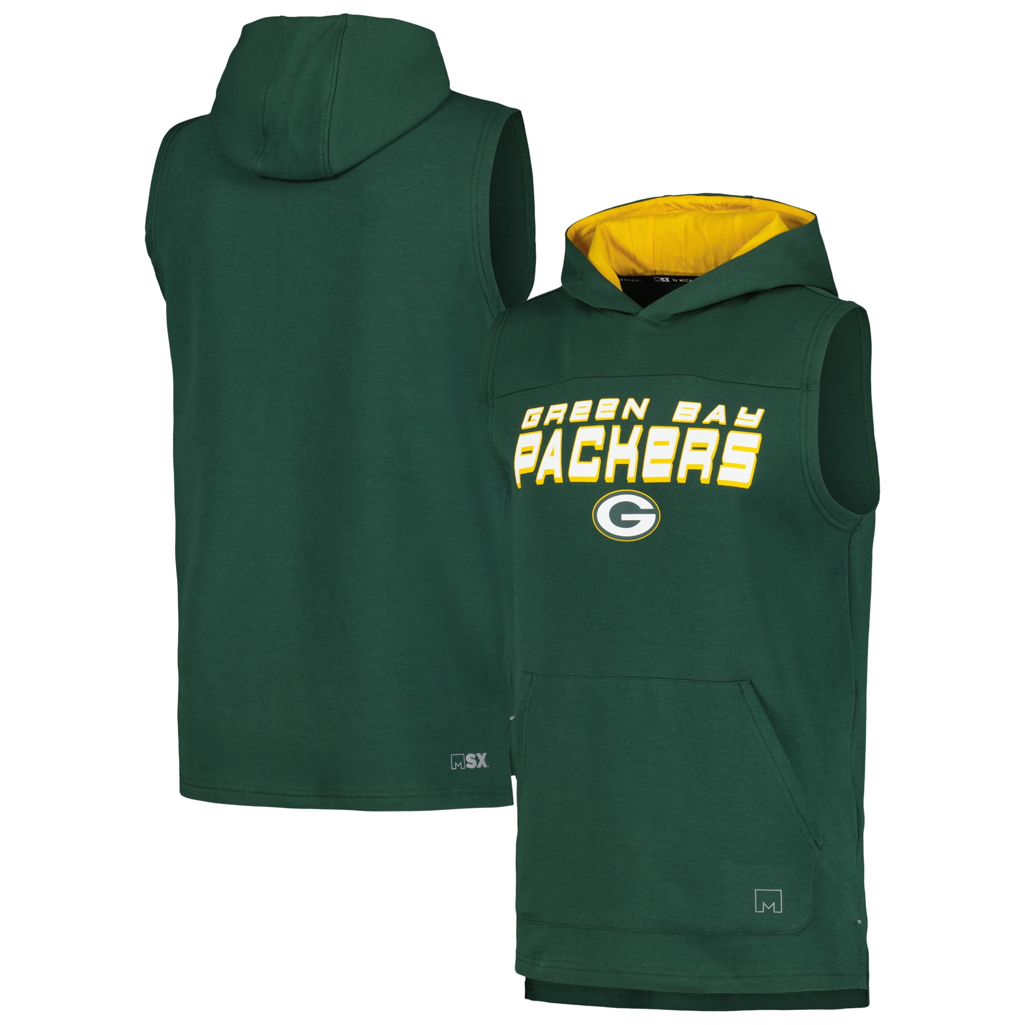 Men's MSX by Michael Strahan Green Green Bay Packers Captain Sleeveless ...