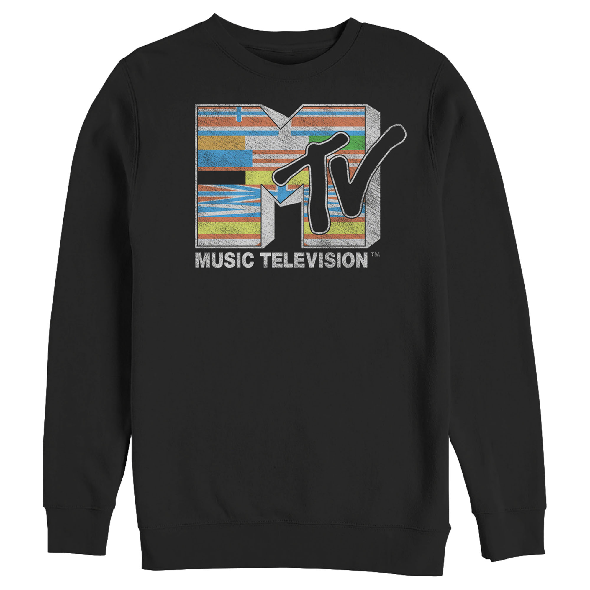 Men's MTV International Flag Logo Sweatshirt Black X Large - Walmart.com