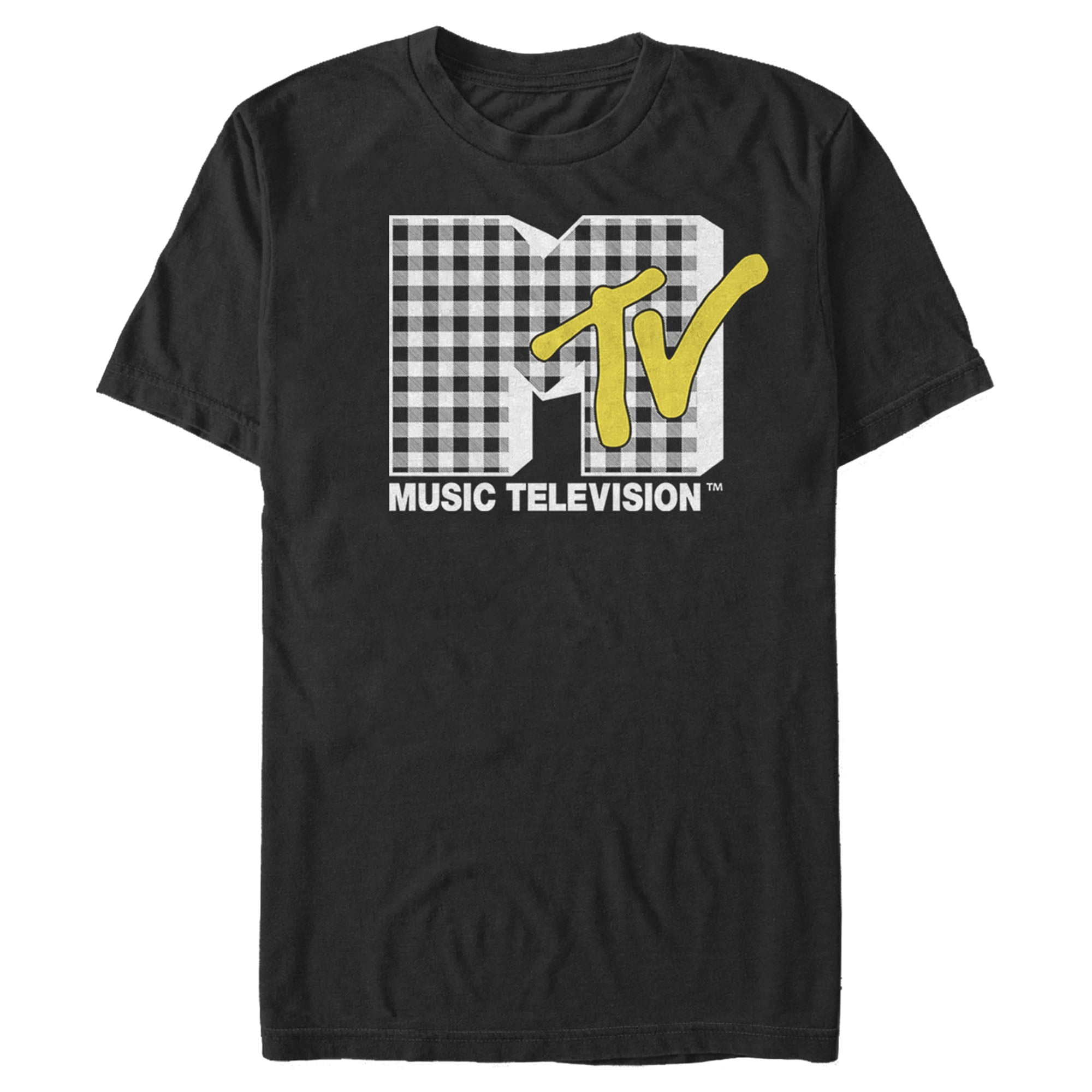 Men's MTV Picnic Print Logo Graphic Tee Black Small - Walmart Business ...