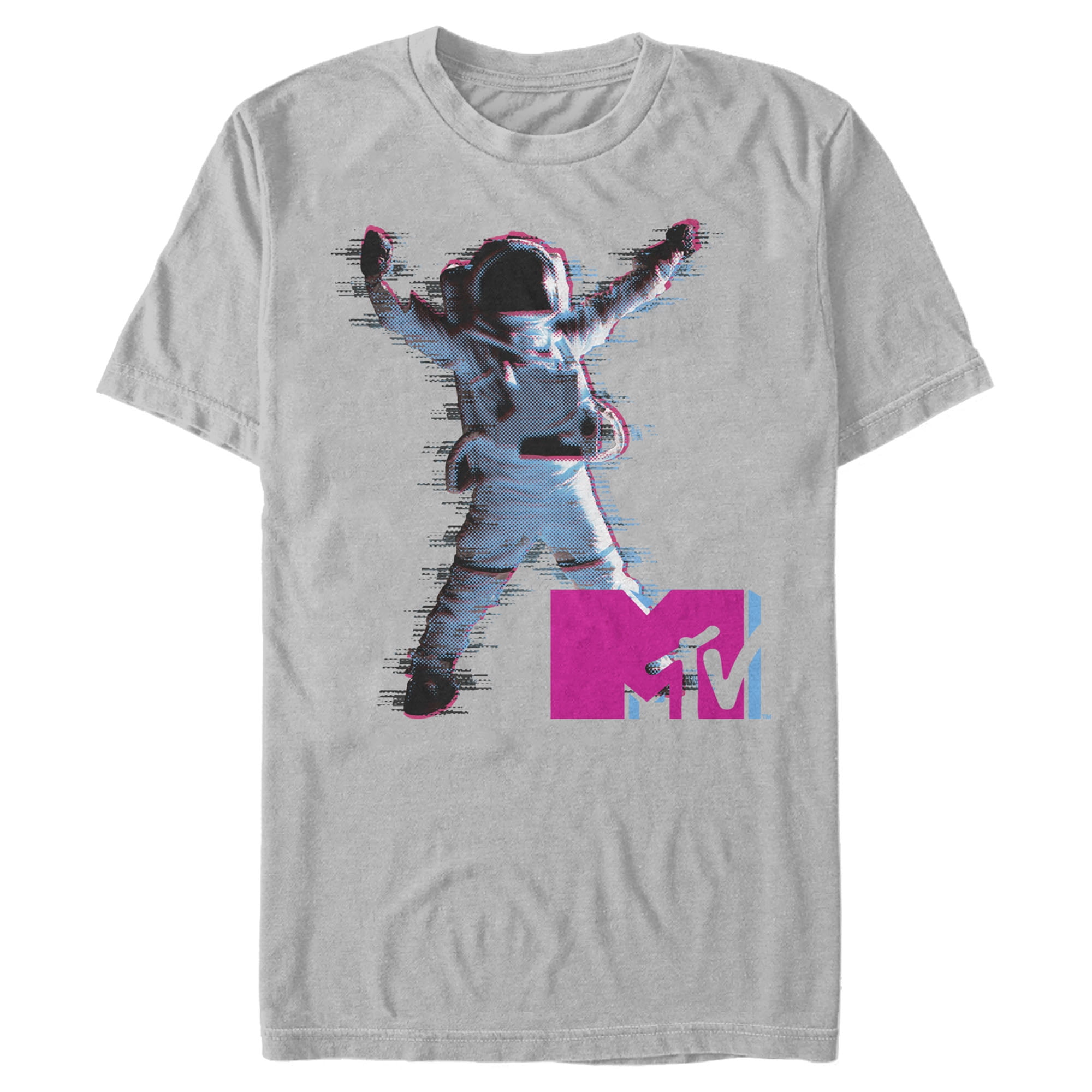 Men's MTV Spaceman Misprint Graphic Tee Silver 2X Large - Walmart.com