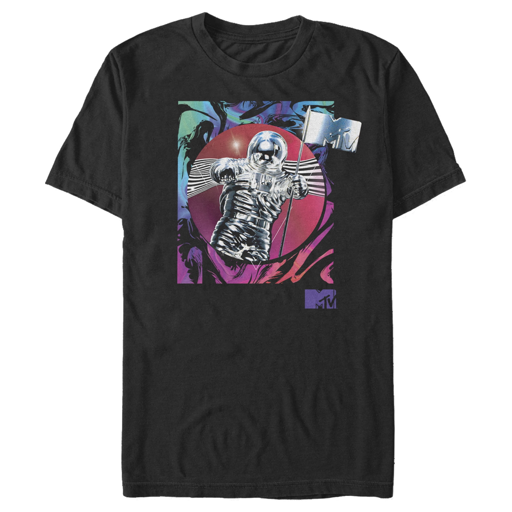 Men's MTV Spaceman Statue Circle Graphic Tee Black 2X Large - Walmart.com
