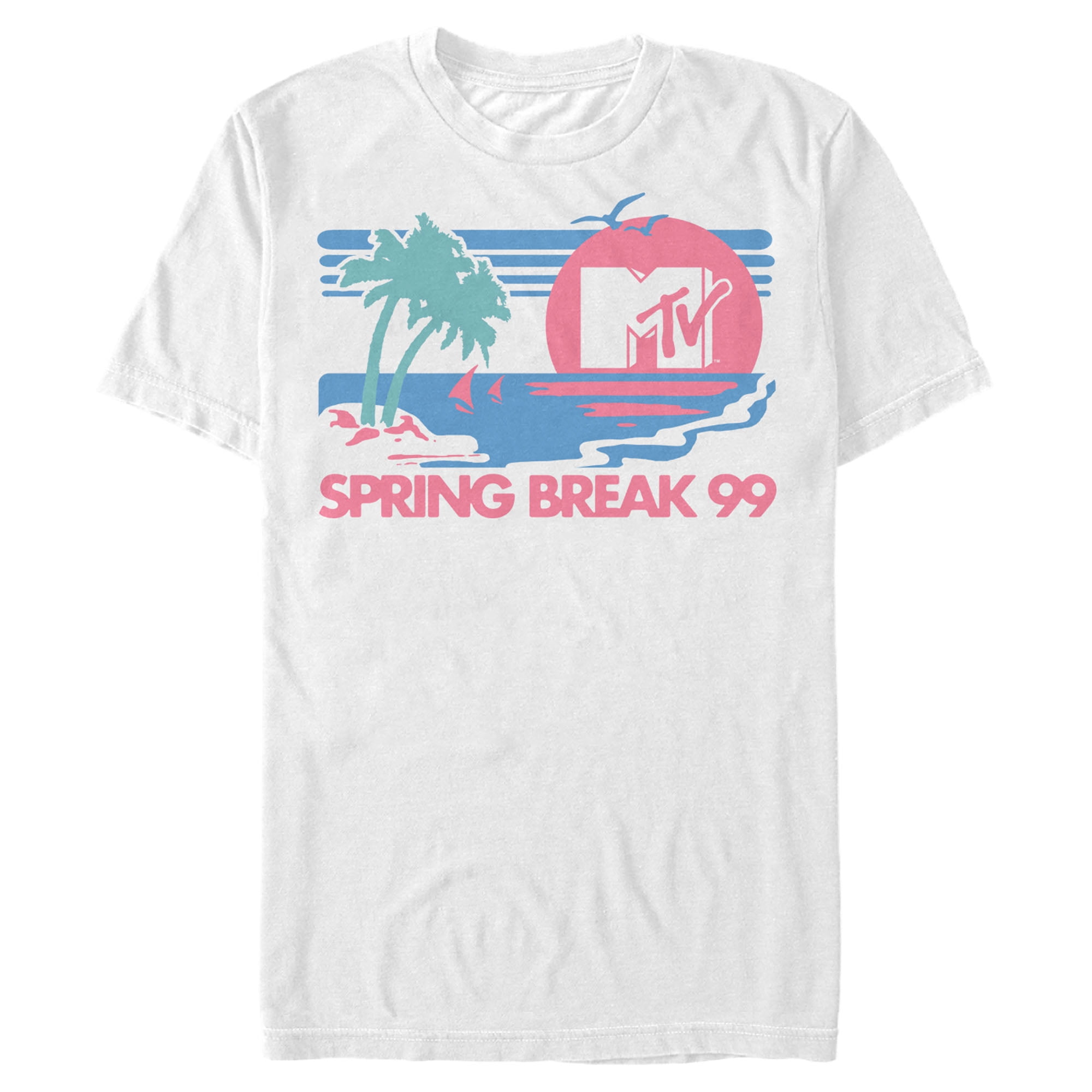 Men's MTV Spring Break 99 Sunset Graphic Tee White Large - Walmart.com