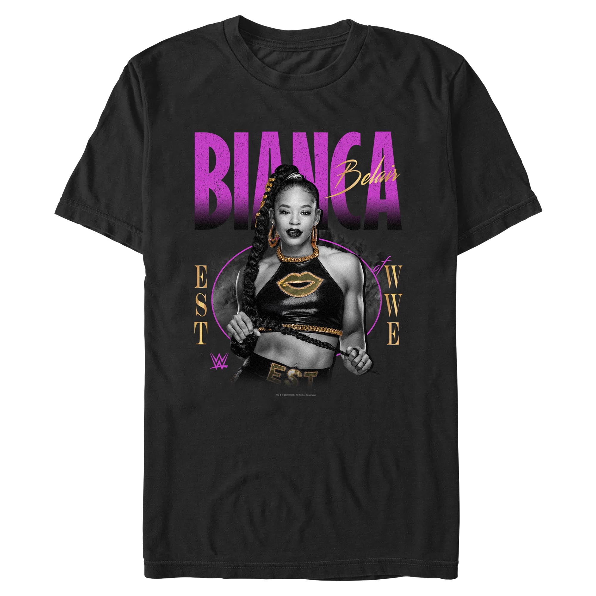 Men's Mad Engine Black Bianca Belair EST of WWE T-Shirt - Walmart.com