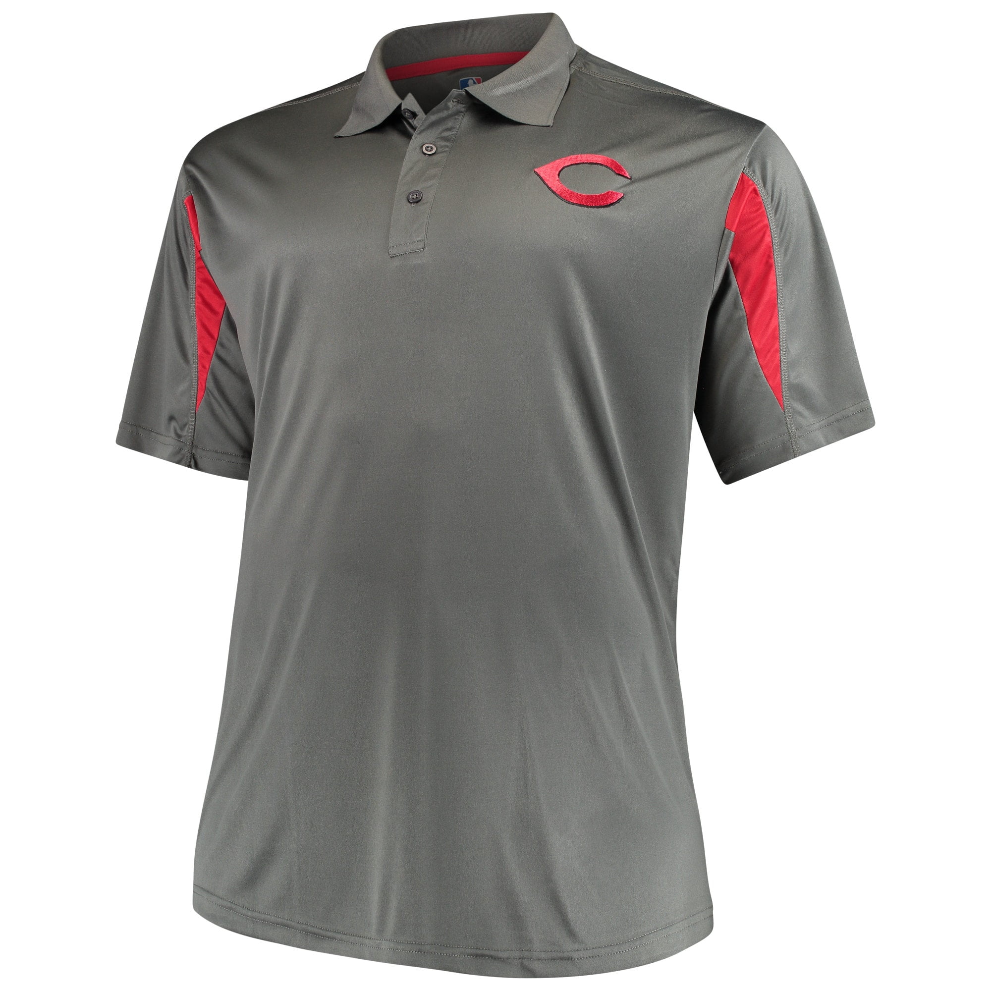 Men's Majestic Charcoal/Red Cincinnati Reds Contract Polo - Walmart.com