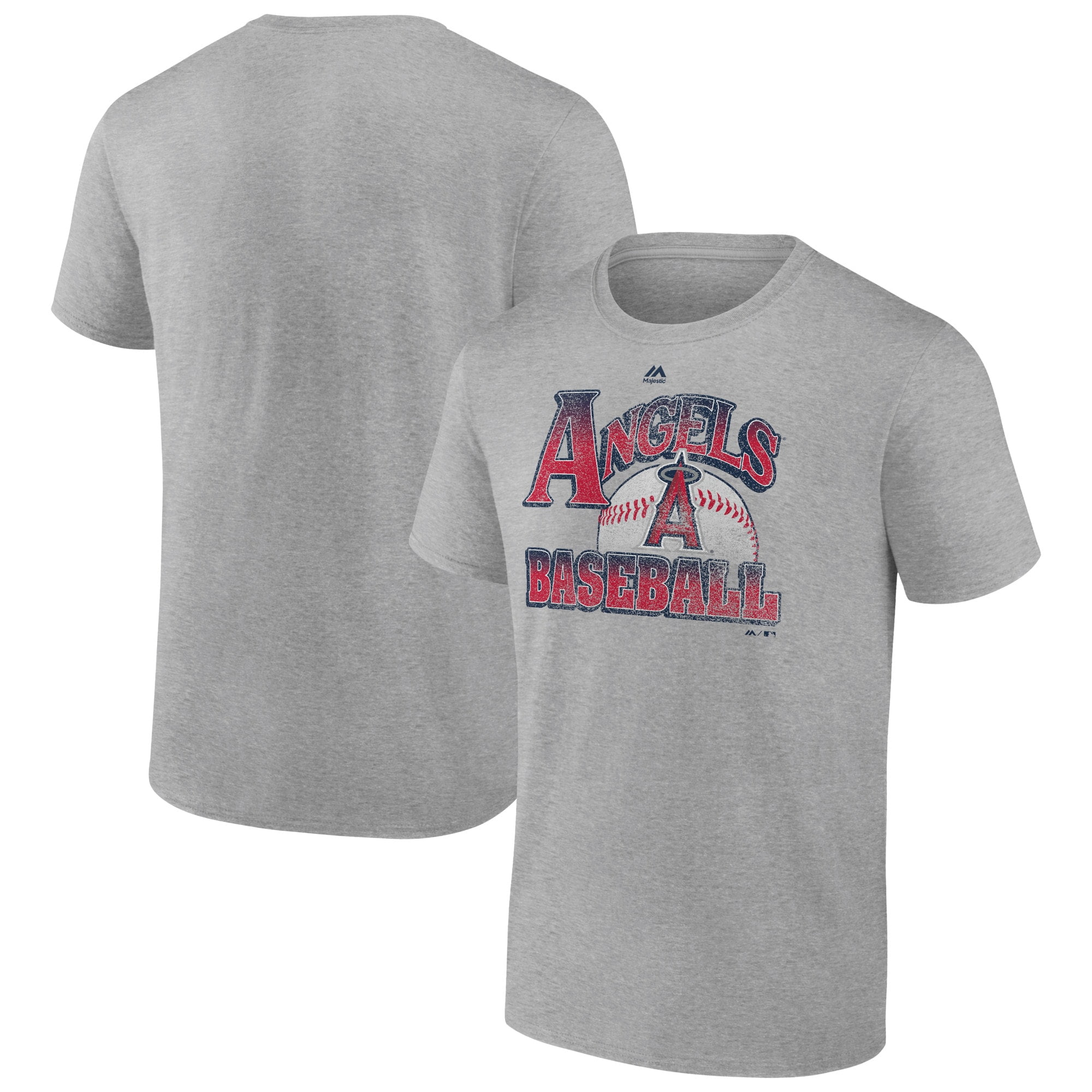 Men's Majestic Heathered Gray Los Angeles Angels Trifecta T-Shirt ...
