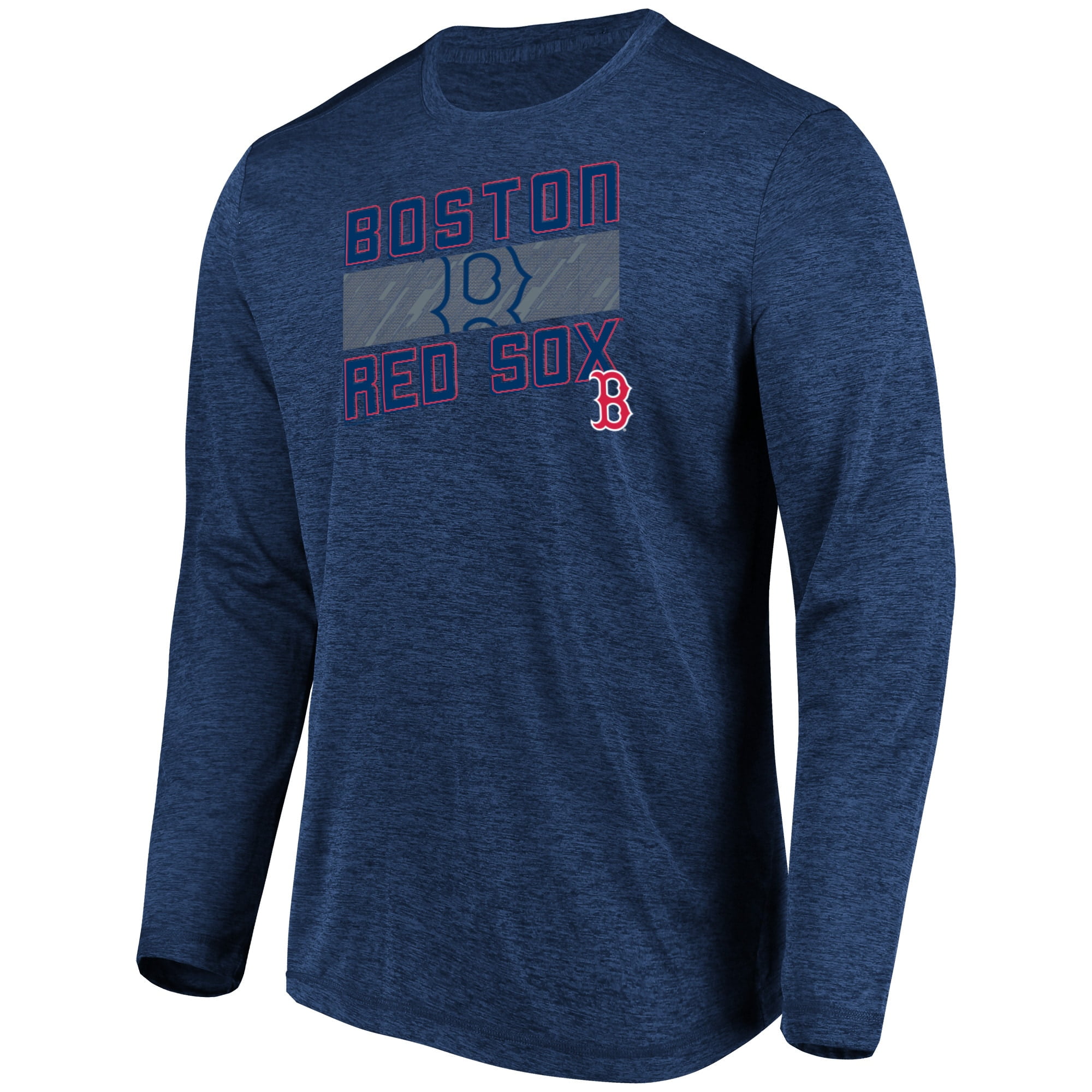 Men's Majestic Heathered Navy Boston Red Sox Big & Tall Long Sleeve ...