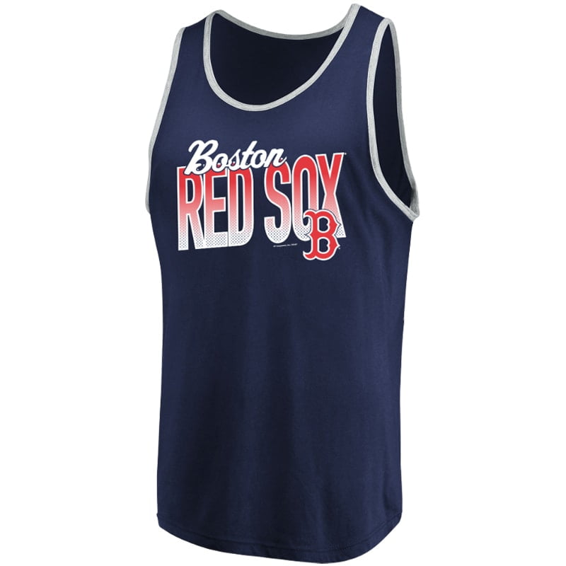 Men's Majestic Navy/Heathered Gray Boston Red Sox Within Reach Tank Top ...