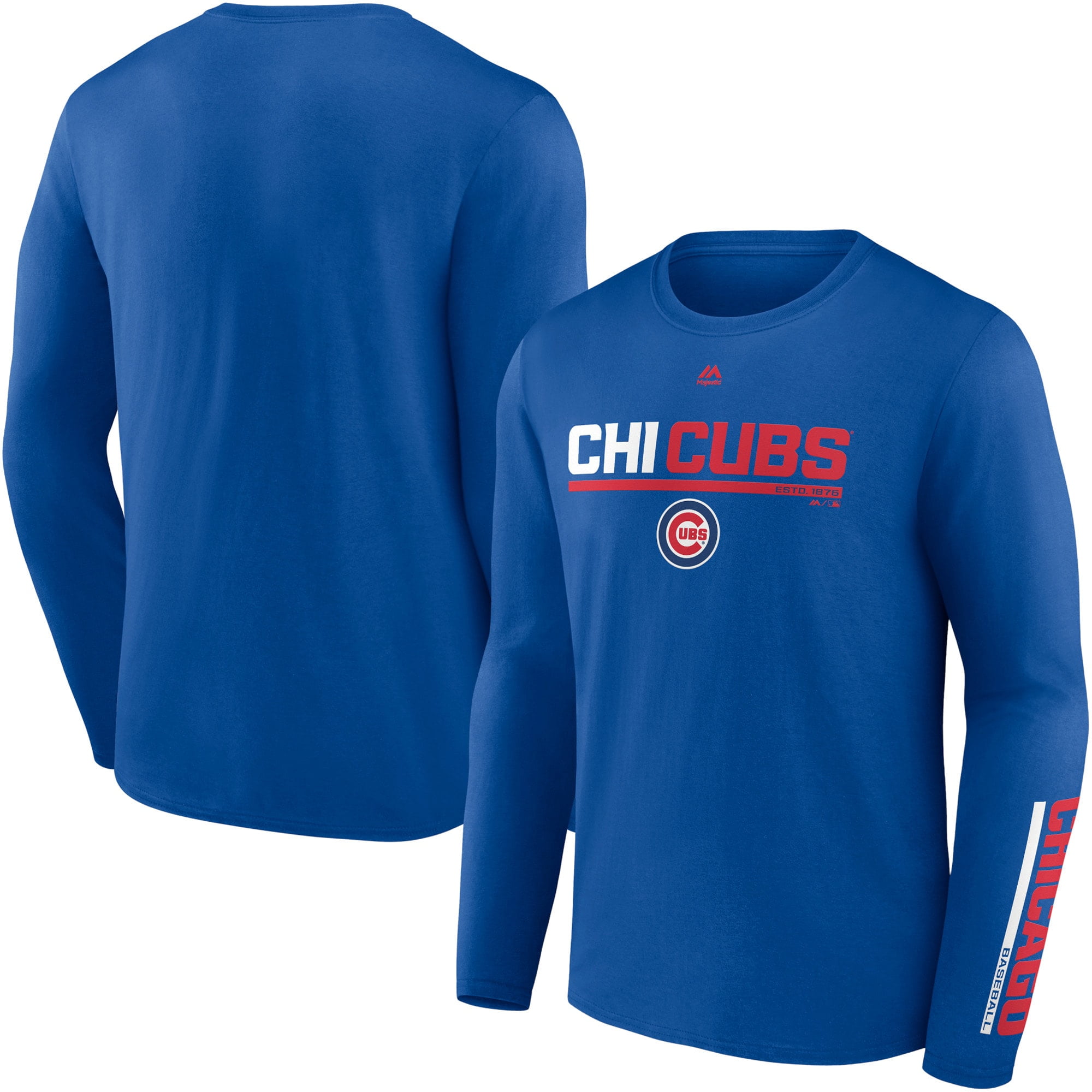 Men's Majestic Royal Chicago Cubs Flip Mode Long Sleeve T-Shirt ...