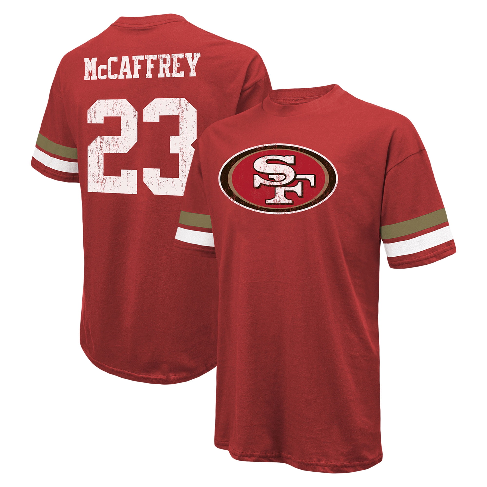 Men's Majestic Threads Christian McCaffrey Scarlet San Francisco 49ers ...