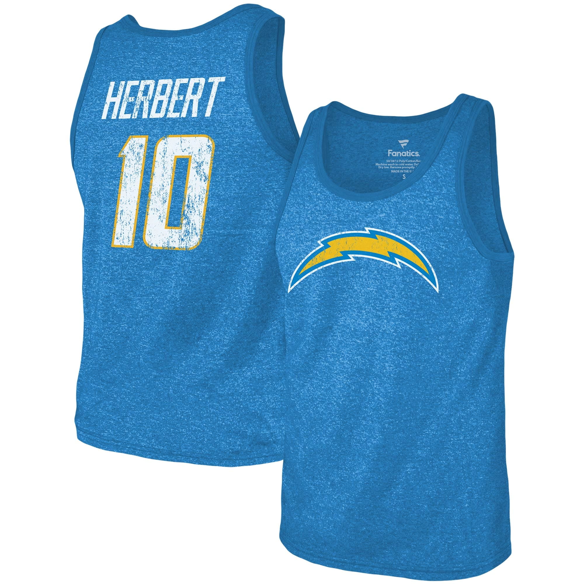 Men's Majestic Threads Justin Herbert Powder Blue Los Angeles Chargers ...