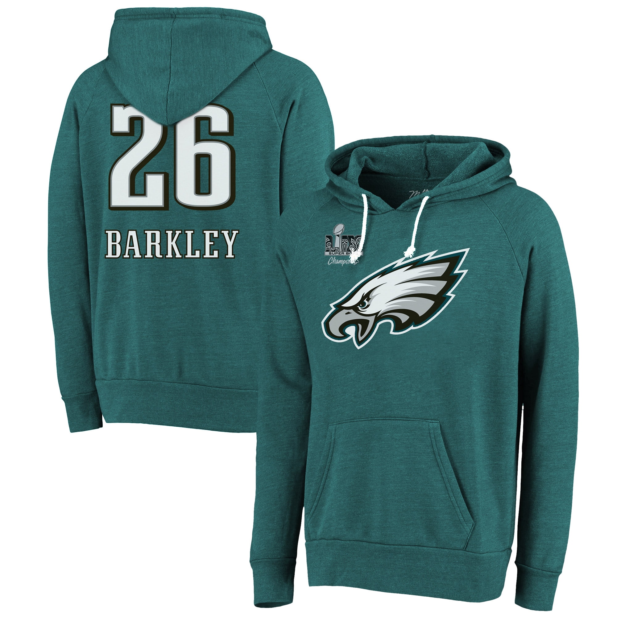 Men's Majestic Threads Saquon Barkley Midnight Green Philadelphia Eagles Super Bowl LIX ...