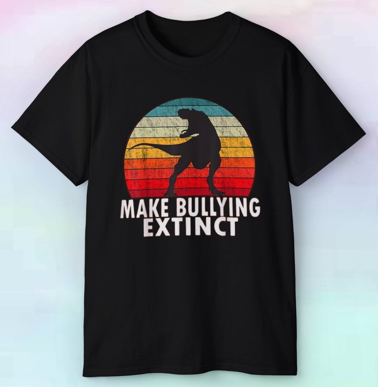 Men's Make Bullying Extinct Dinosaur Shirt | T Rex Retro Colorful | S ...