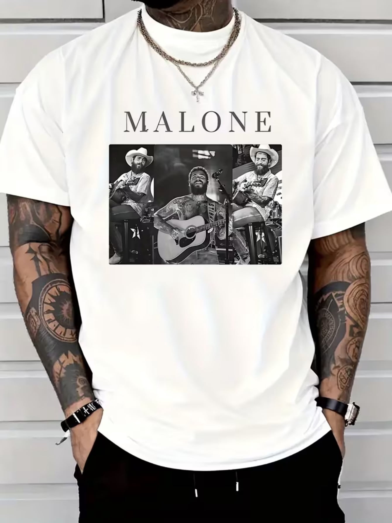Men's Maleone Concert Print T-Shirt Compatible for Concerts & Festivals ...