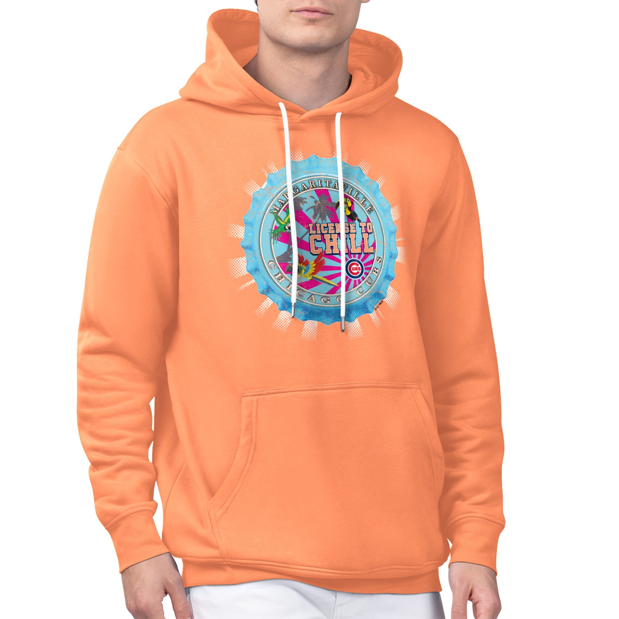 Men's Margaritaville Orange Chicago Cubs Chill Bottle Cap Fleece ...
