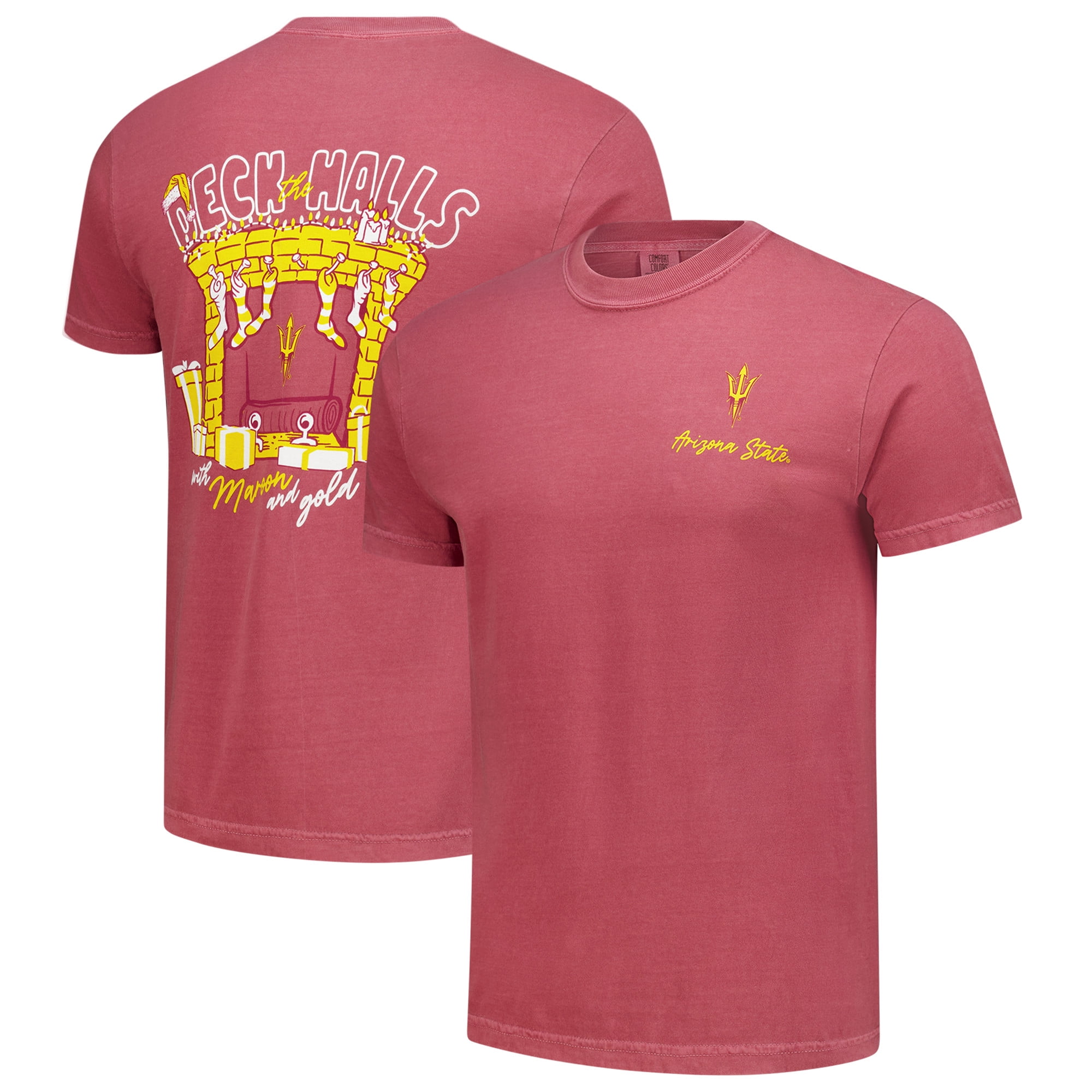 Men's Maroon Arizona State Sun Devils Deck the Halls Comfort Colors T ...