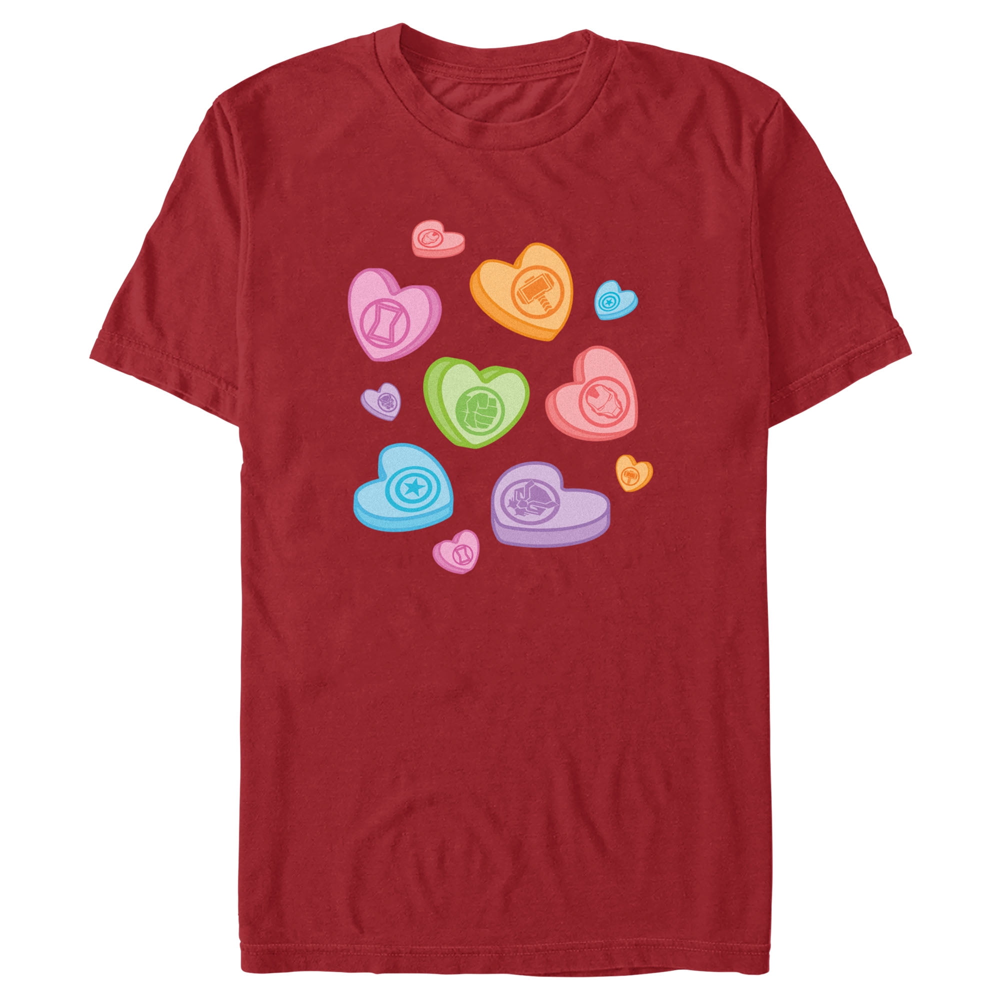 Men's Marvel Avengers Candy Hearts Graphic Tee Cardinal 2X Large ...