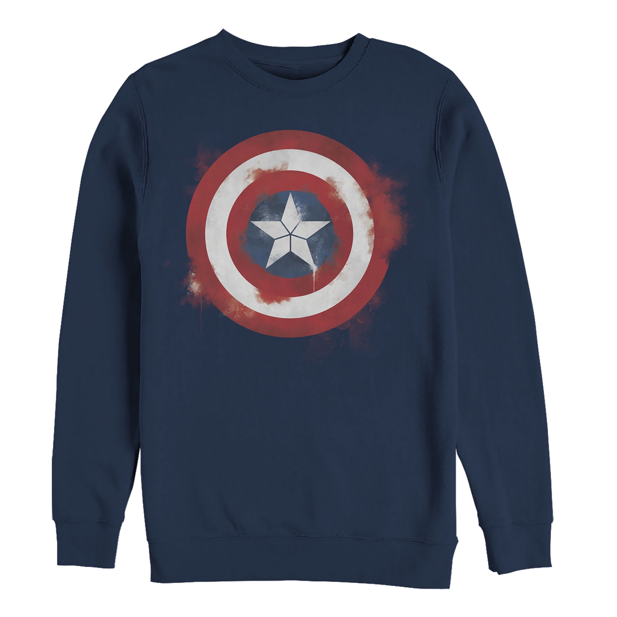 Men's Marvel Avengers: Endgame Cap Smudged Shield Sweatshirt Navy Blue ...