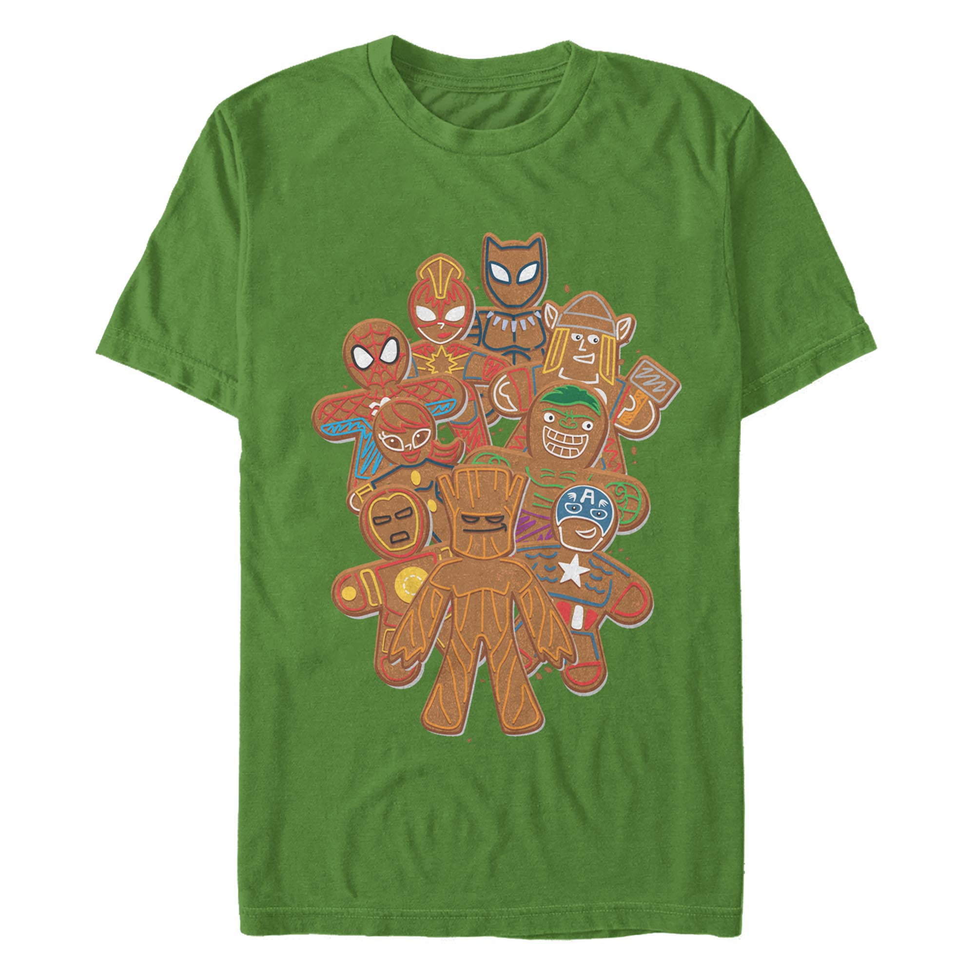 Men's Marvel Avengers Ginger Cookie Group Shot Graphic T-Shirt ...