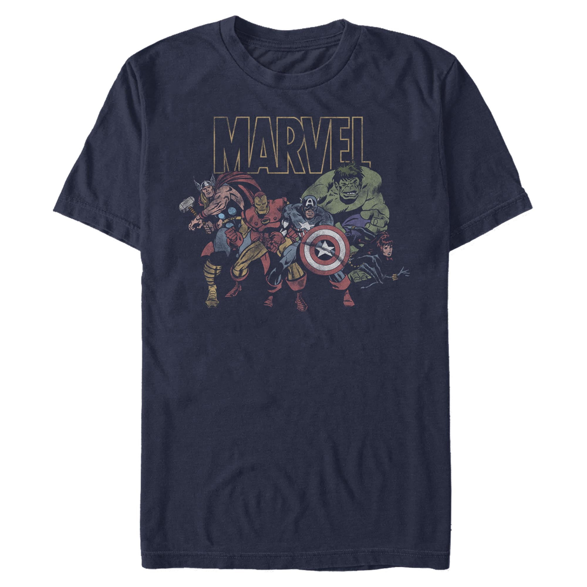 Men's Marvel Distressed Classic Avengers Graphic T-Shirt - Walmart.com
