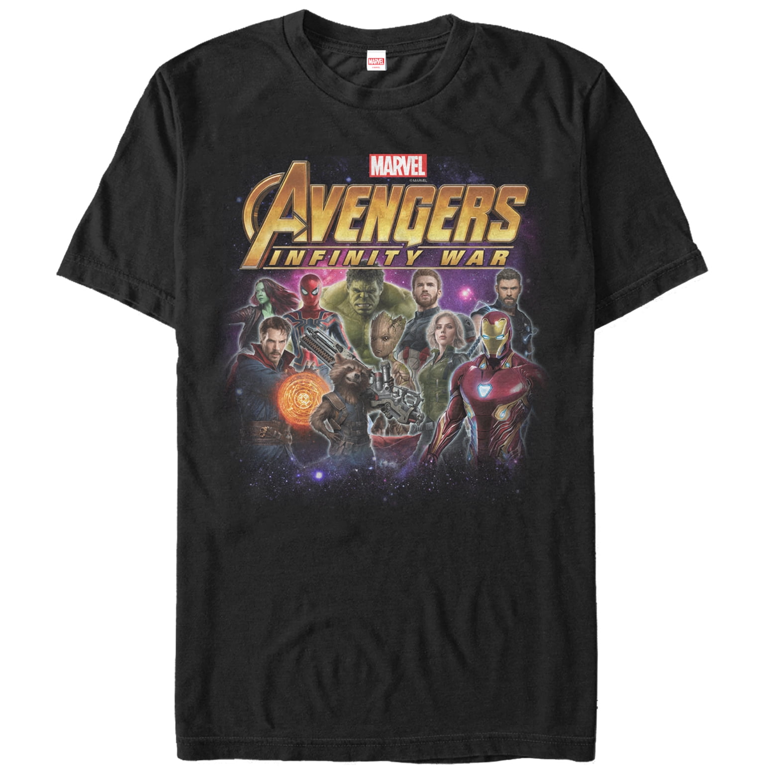 Men's Marvel Avengers: Infinity War Character Shot Graphic Tee Black 5X ...