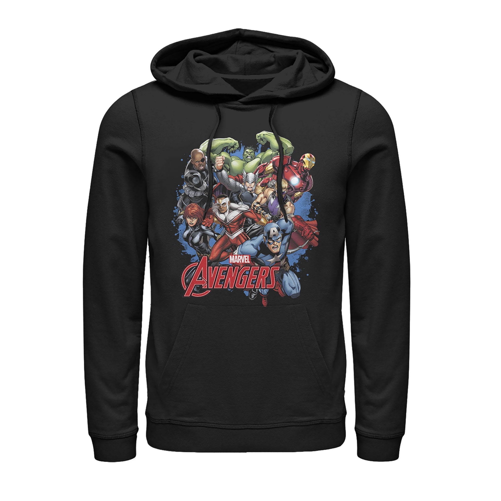 Men's Marvel Avengers Pull Over Hoodie Black Small - Walmart.com