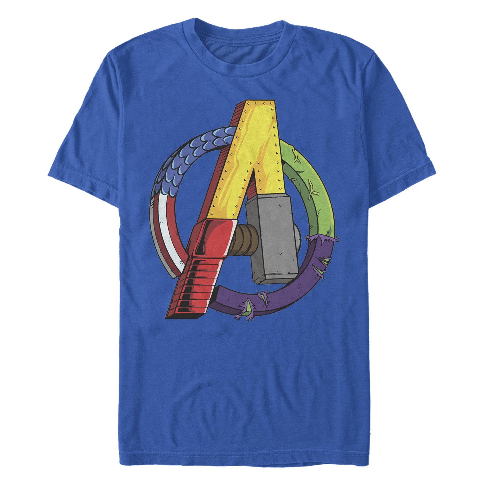 Men's Marvel Avengers Texture Logo Graphic T-Shirt - Walmart.com