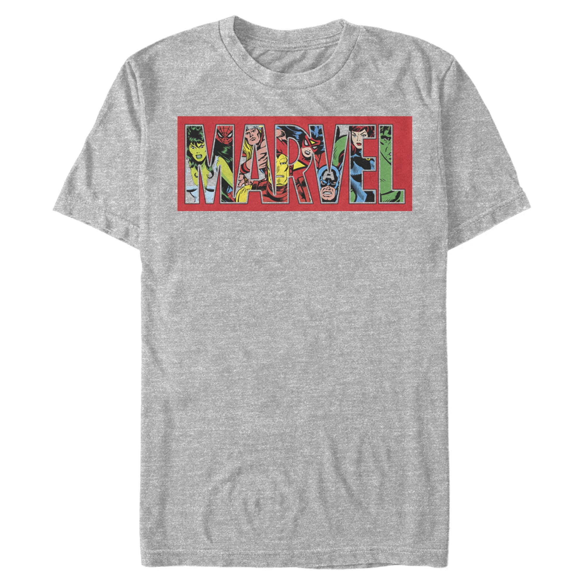 Men's Marvel Classic Logo Heroes Graphic T-Shirt - Walmart.com