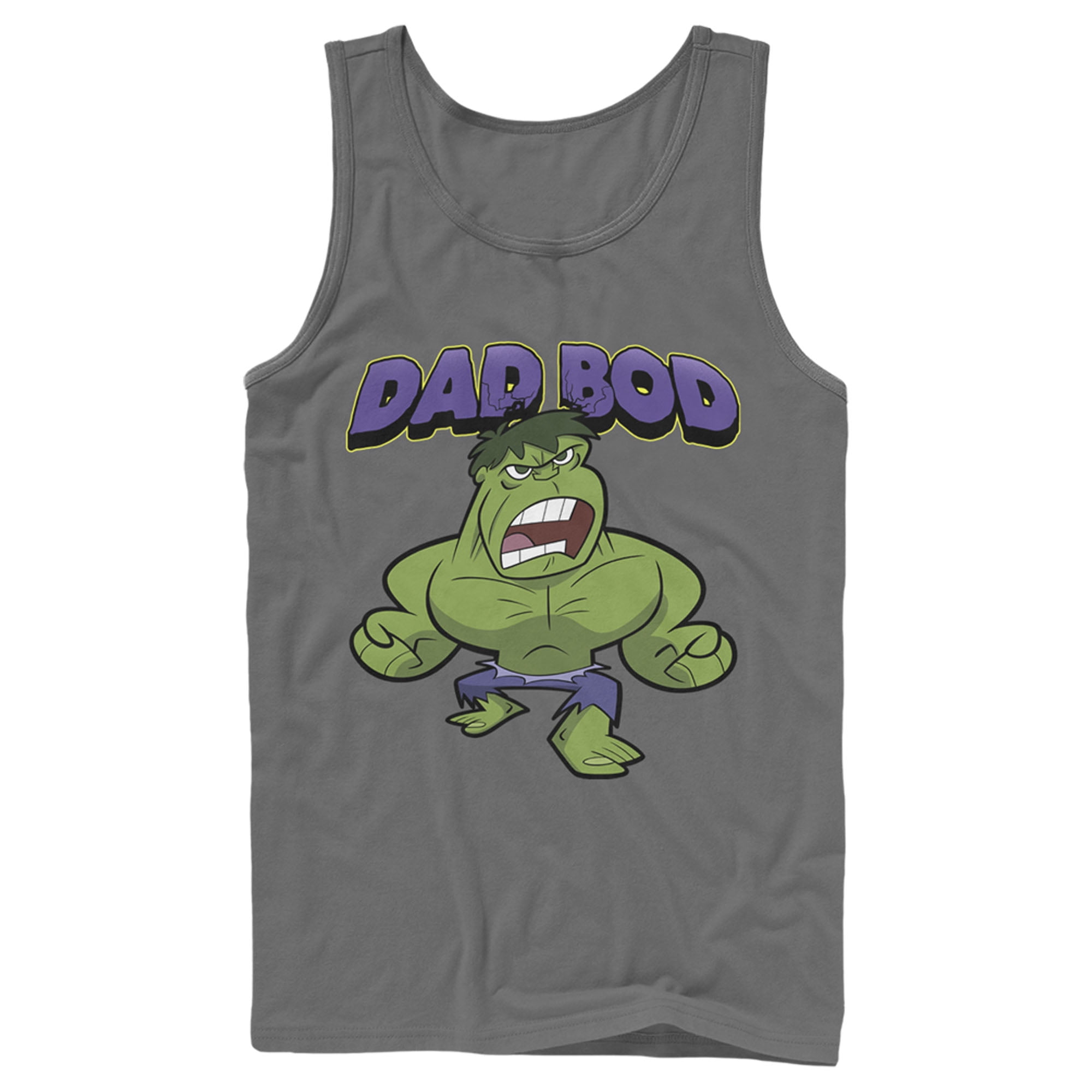 Men's Marvel Dad Bod Cartoon Hulk Tank Top Charcoal Medium - Walmart.com