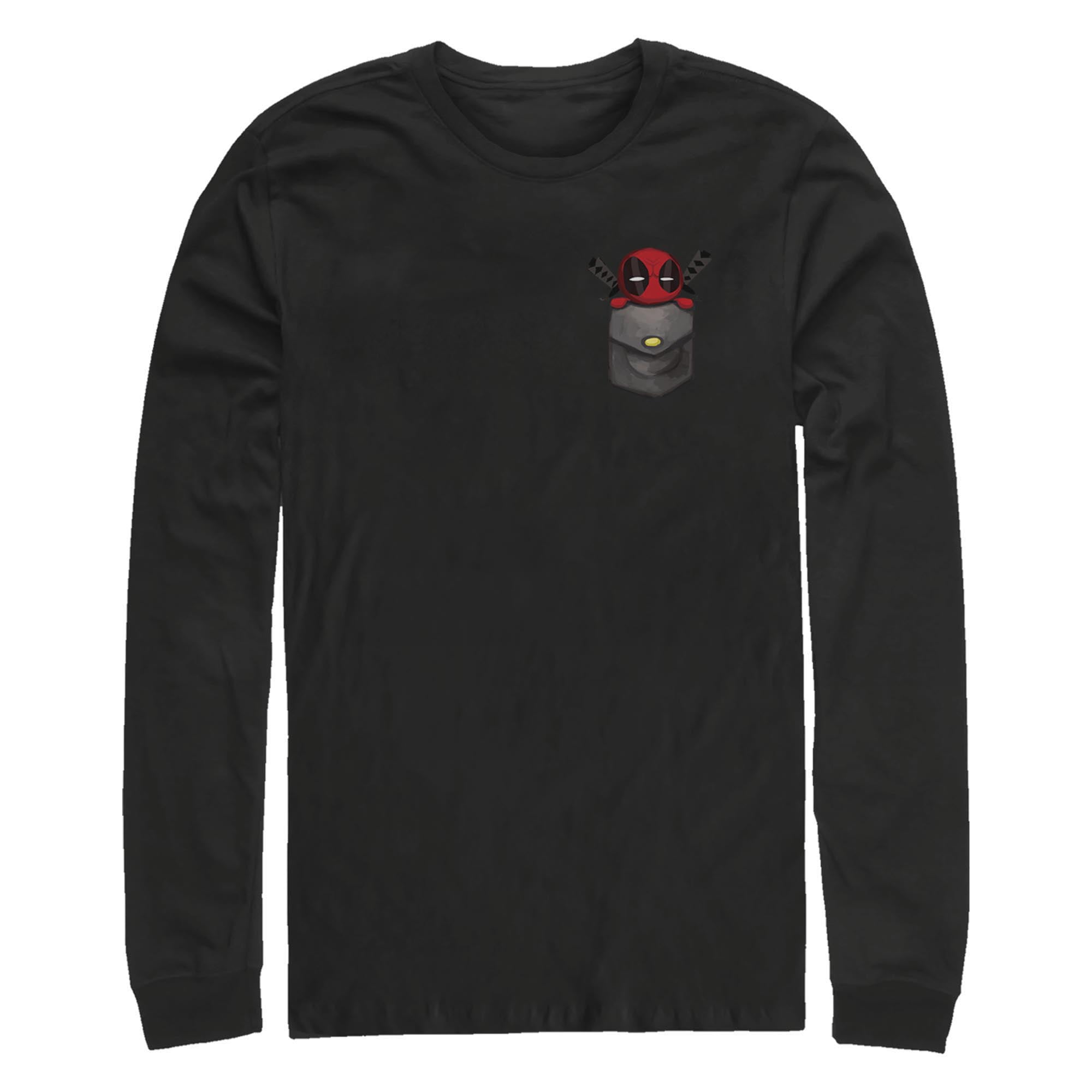 Men's Marvel: Deadpool Chibi Faux Pocket Long Sleeve Shirt - Walmart.com